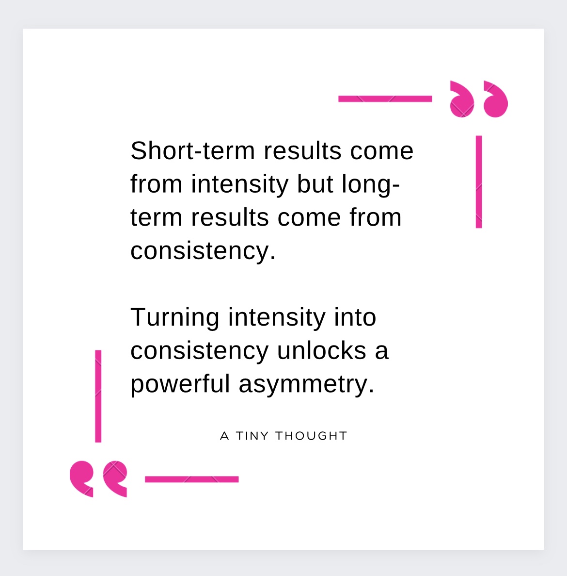 Intensity vs Consistency – Reality vs Expectations